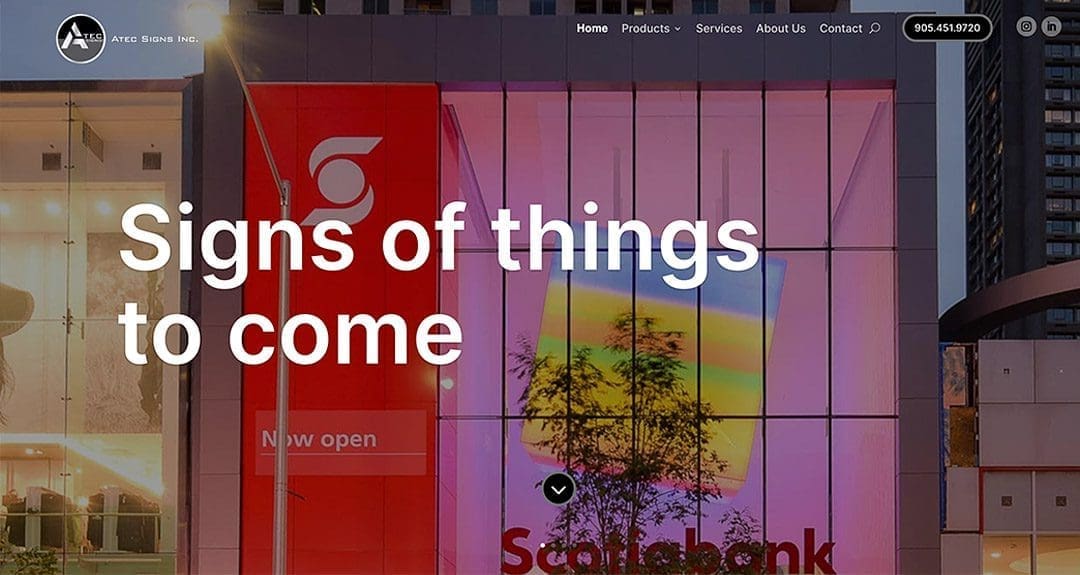 Atec Signs launches a website by Your Web Department - Your Web ...